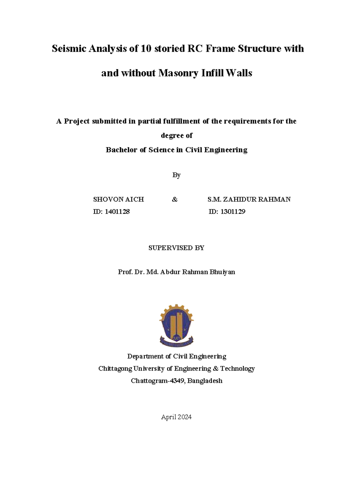 Seismic Analysis of 10-Story RC Frame Structure with/without Masonry ...