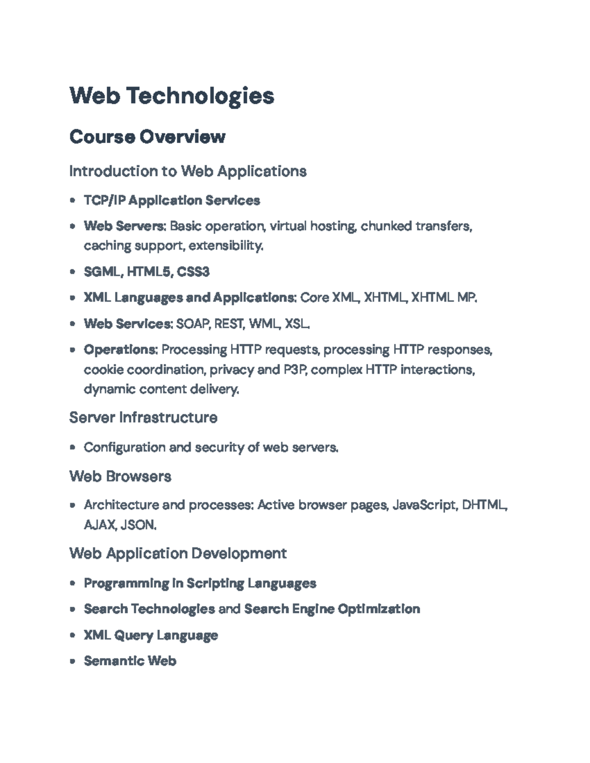 Web Technologies Overview: Applications, Servers, and Development ...