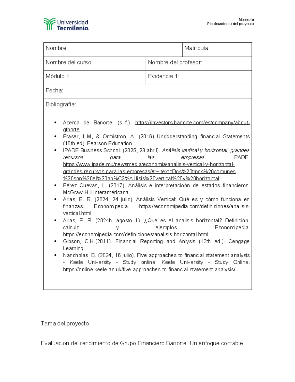 Maestría Evaluación Financiera de Grupo Financiero Banorte: Análisis ...