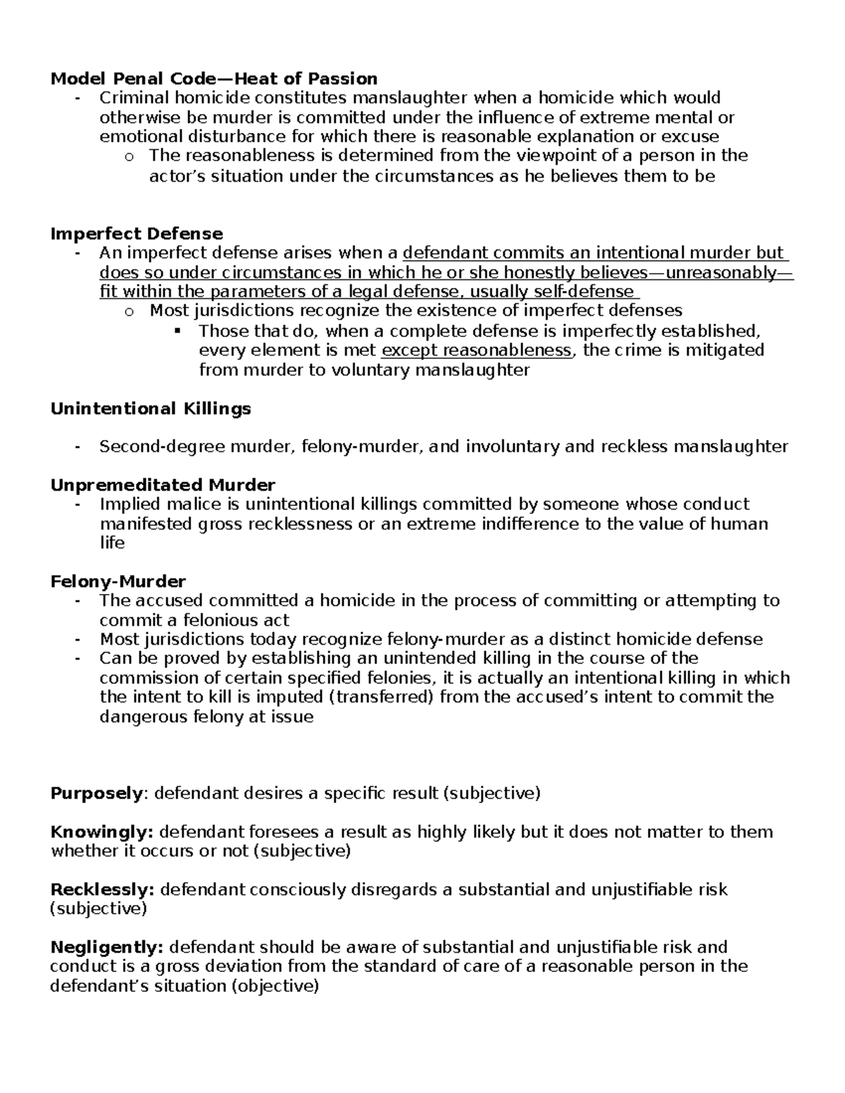 Homicide Case Study Notes: Textbook & Class Readings Insights - Studocu