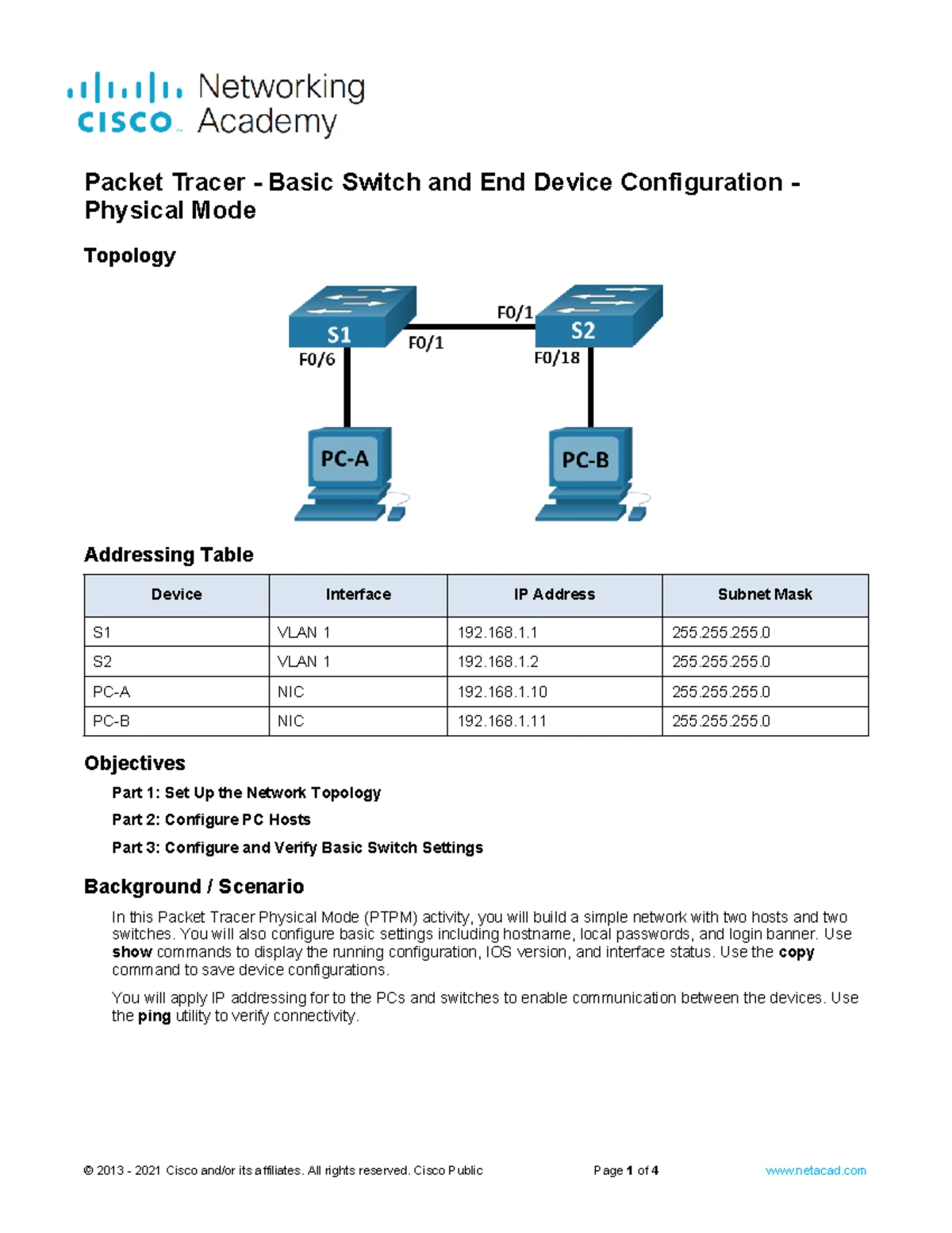 Lab 17.8.1 - Design and Build a Small Network (Course 24517) - Studocu