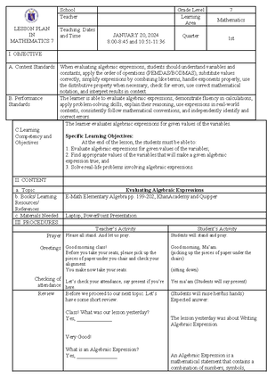 Learning Task 8: Conducting Demonstration Teaching with LDM Integration - Studocu