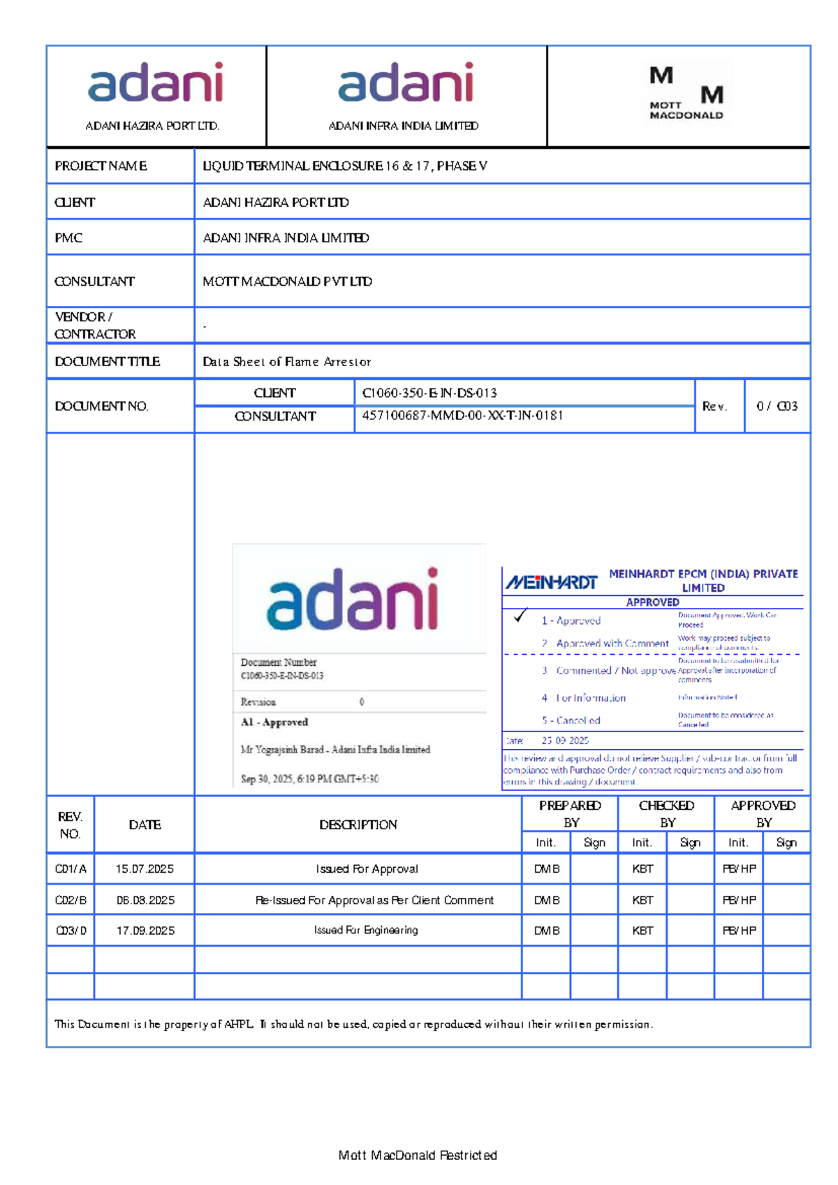 C1060-350-E-IN-DS-013 - R0 - Flame Arrestor Data Sheet for Adani Hazira ...