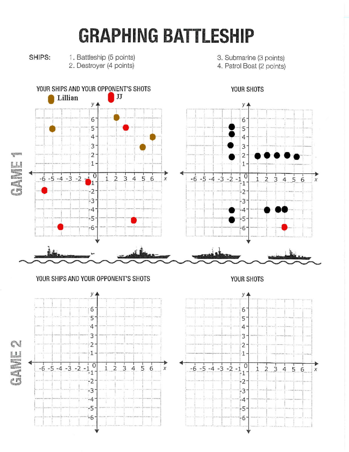 Battleship Graphs: Analyzing Ship Positions and Shots - Studocu