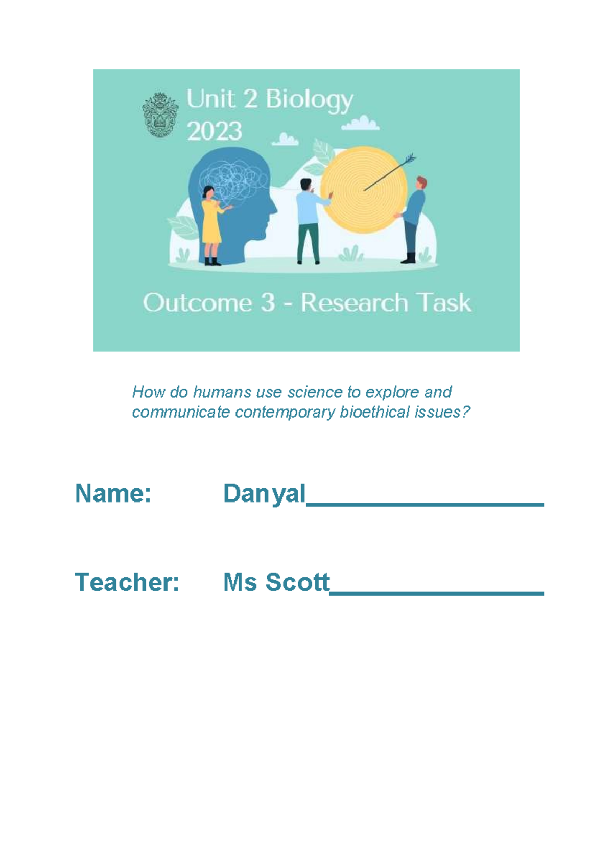 Biology Research project 2023 - How do humans use science to explore ...