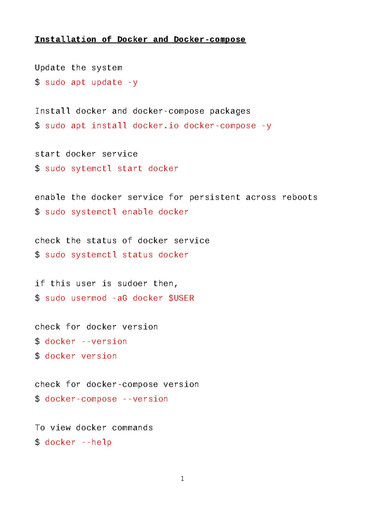 Docker Commands and Installation Guide - CS101 - Studocu