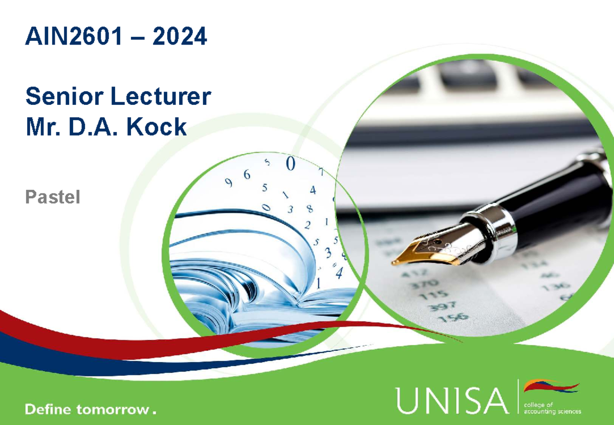 AIN2601 2024 Pastel Focus Areas & Training Manual Overview - Studocu