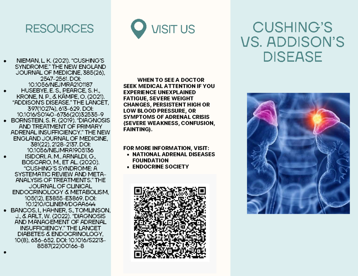 Cushing’s vs. Addison’s disease: A study guide pamphlet - Studocu