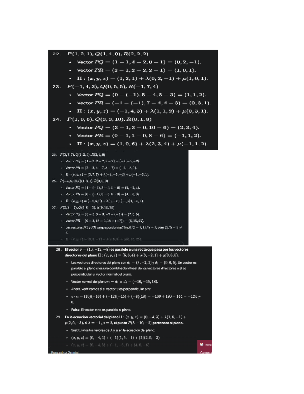 22. P(1,2,1), Q(1,4,0), R(2,2,2) Vectores y Planos en R³: Análisis y ...