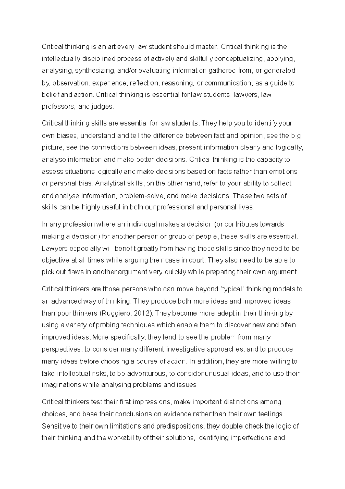 Academic Literacy for Law Students: Mastering Critical Thinking Skills ...