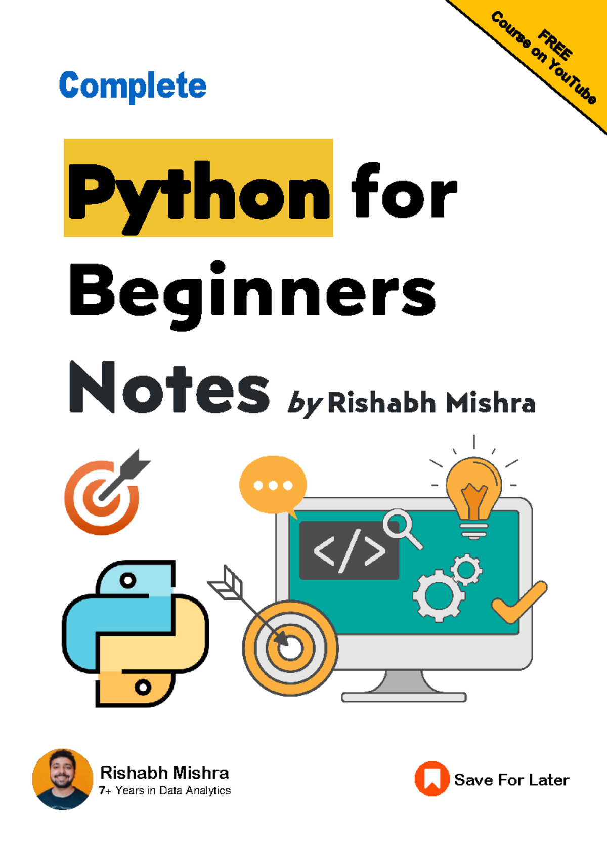 Python for Beginners - Complete Notes (PYTHON 101) - Studocu