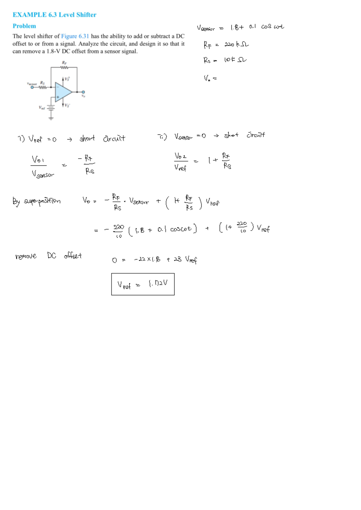 Assignment#5 electrical engineering - Vsensor 1. 8 + o . 1 coswt RF ...