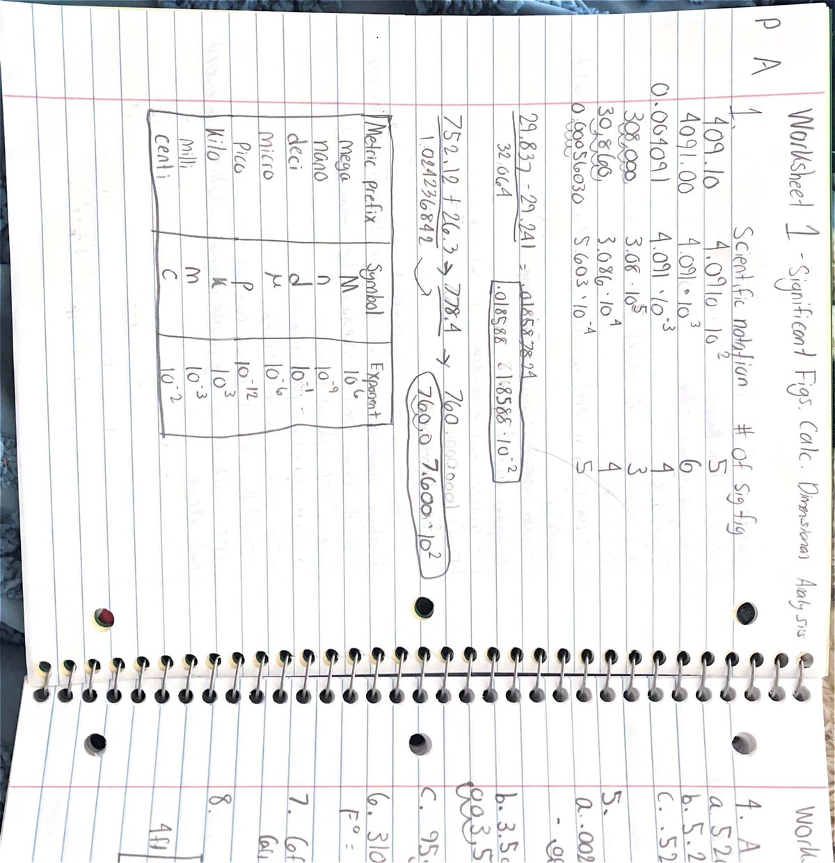 Worksheet 1: Scientific Notation & Dimensional Analysis (PA) - Studocu
