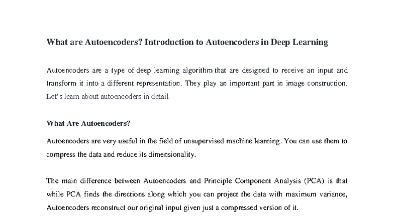 Autoencoders in Deep Learning: Understanding Their Architecture and ...