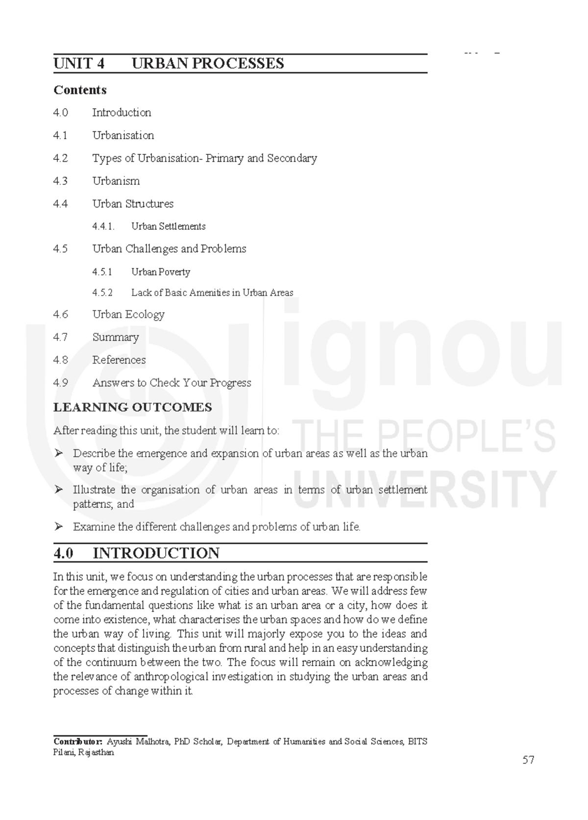 Unit 4: Urban Processes and Challenges in Urban Settlements - Studocu