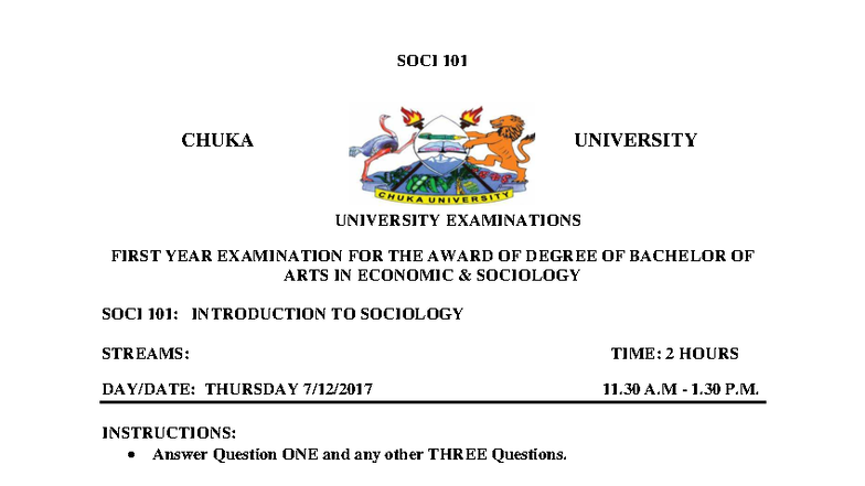 SOCI 101: Introduction to Sociology - Final Exam Guide - Studocu