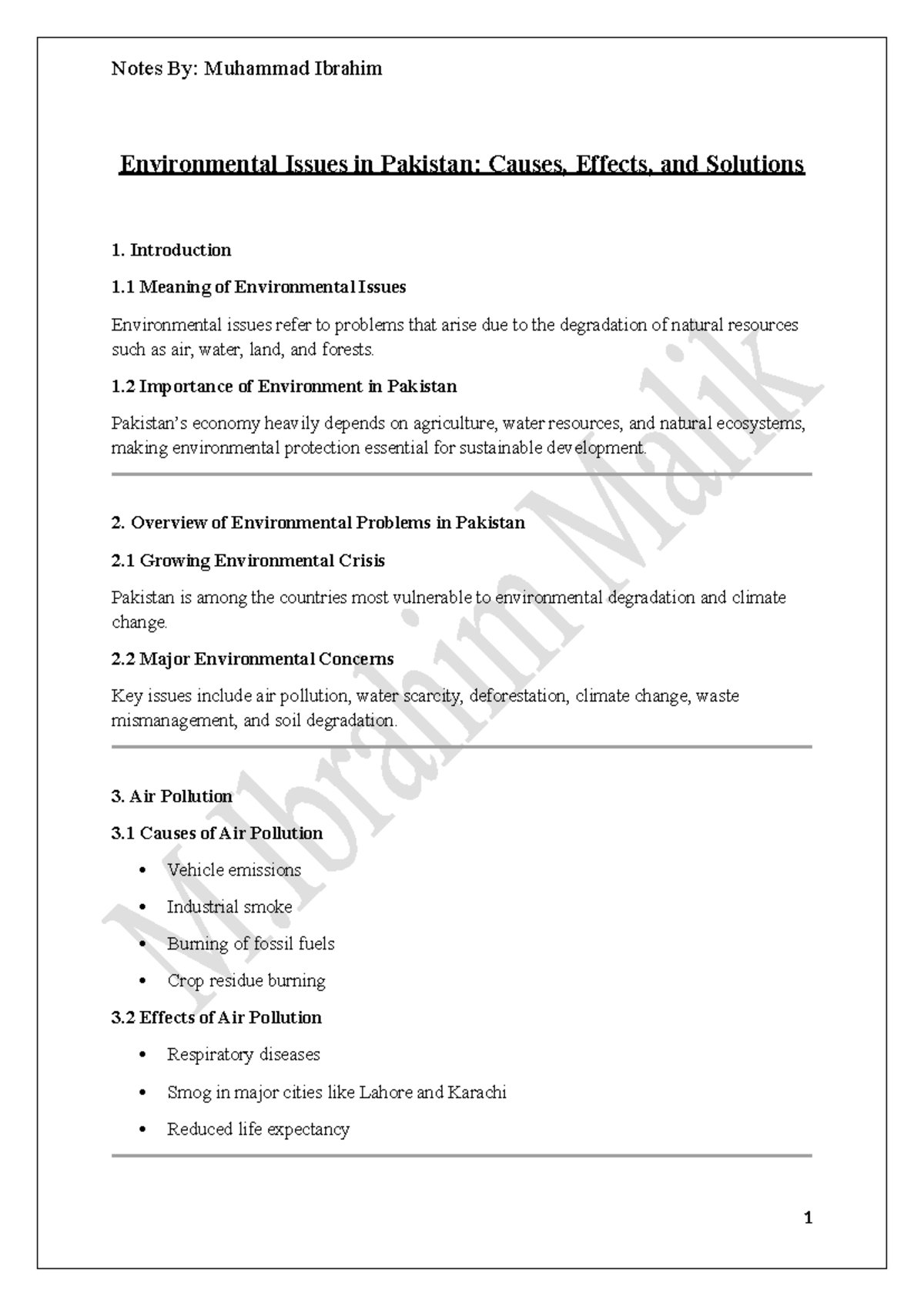 Environmental Issues in Pakistan: Causes, Effects & Solutions (ENV 101 ...