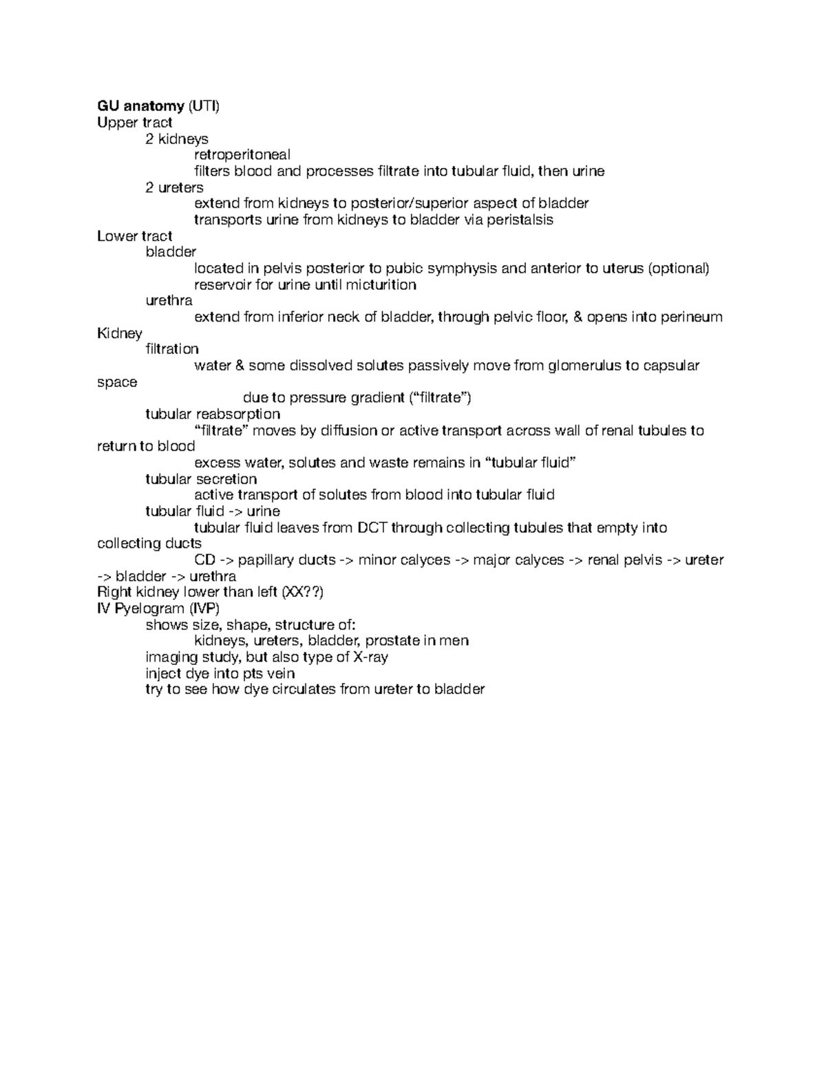 GU Anatomy and UTI Overview (UTI) - Comprehensive Study Guide - Studocu