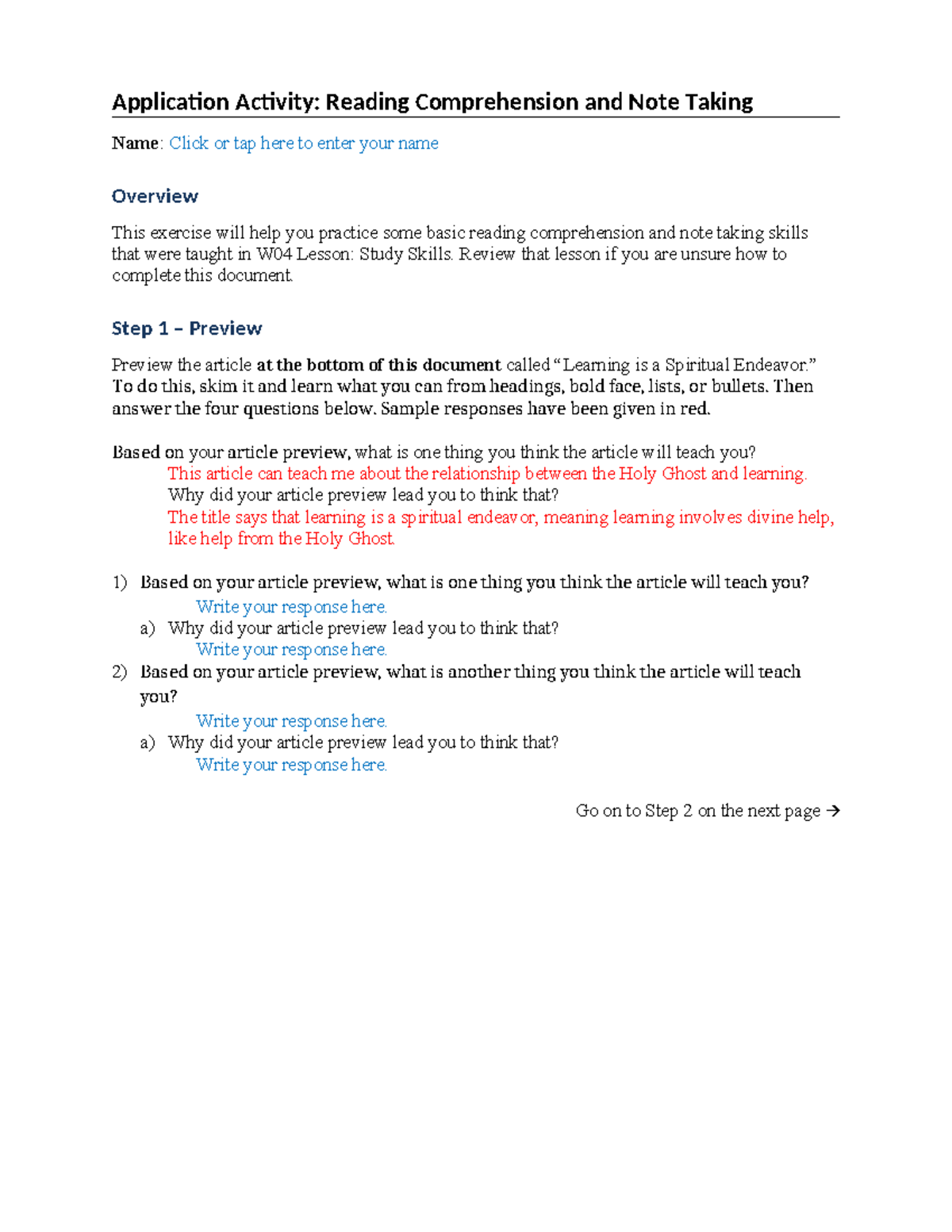 PC103 W04 Application Activity: Reading Comprehension & Note-Taking - Studocu