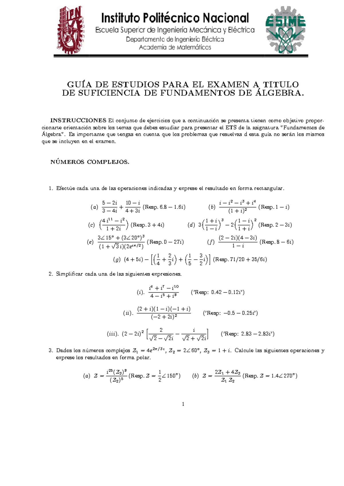 58111935 Guía de Estudio para el Examen de Fundamentos de Álgebra - Studocu