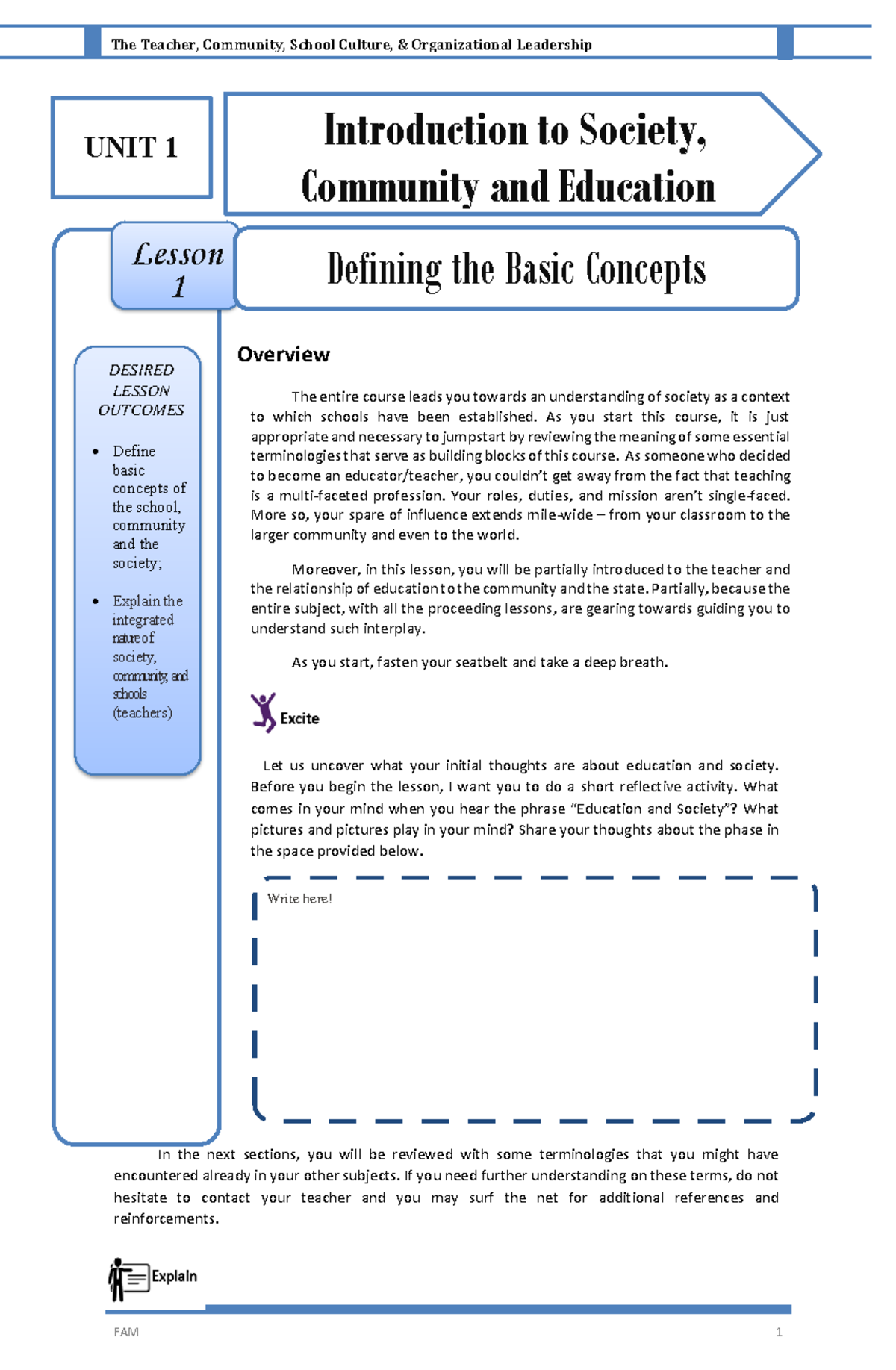 Understanding Teacher Roles in Community and School Culture (EDU 101 ...