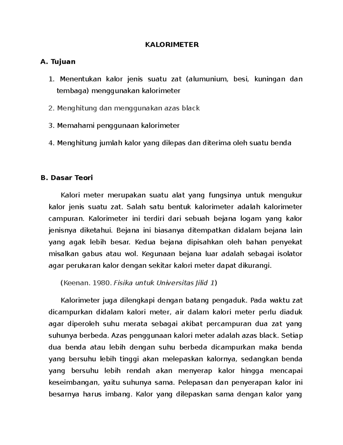 Praktikum Kalori Meter: Menentukan Kalor Jenis Zat (Fisika) - Studocu