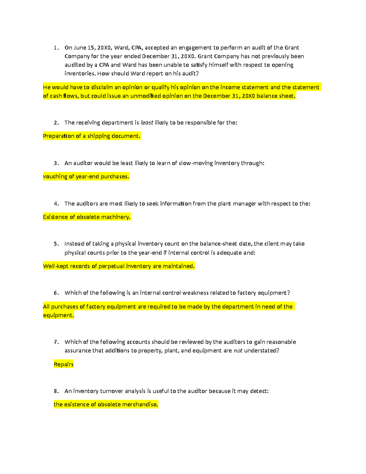 Wk 2 Knowledge Check: Audit Procedures and Internal Controls Insights ...