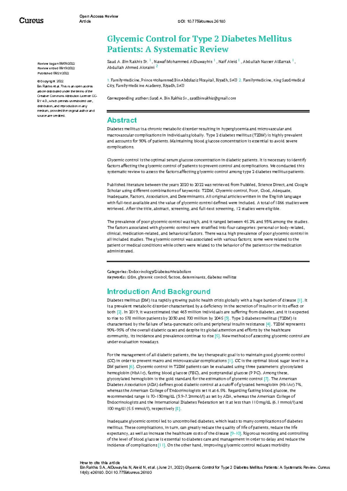 Glycemic Control Factors in T2DM Patients: A Systematic Review - Studocu