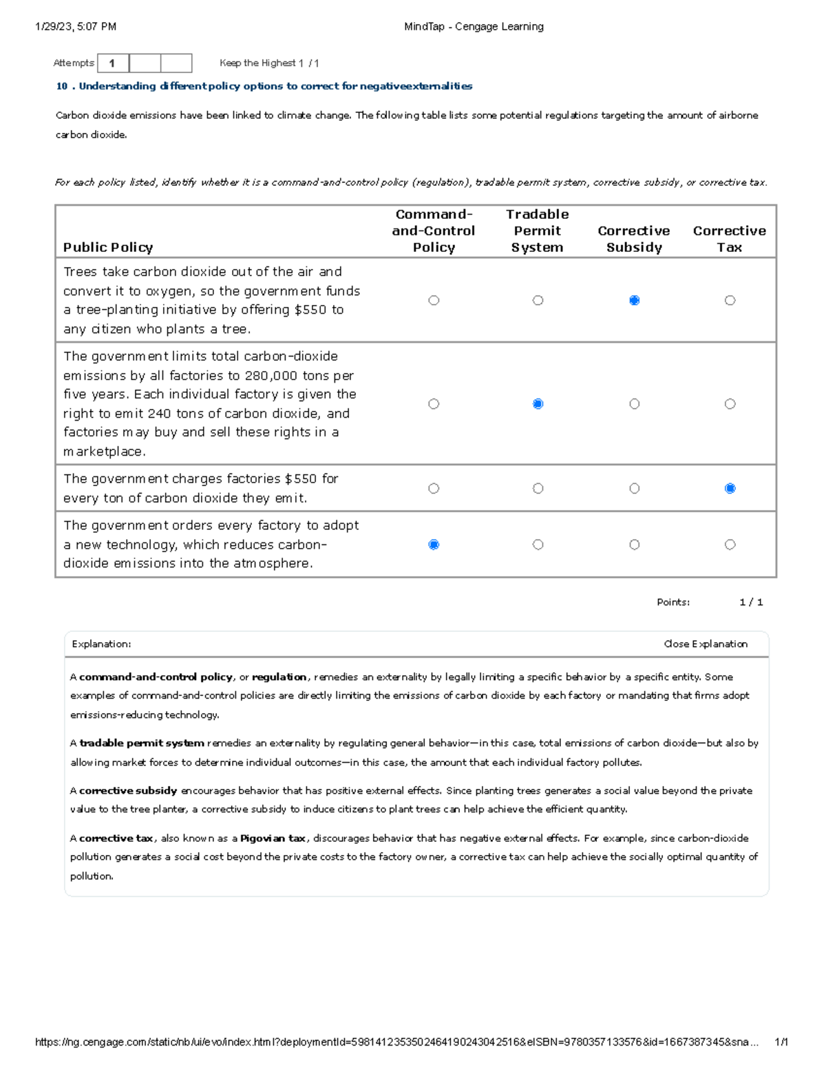 4-1 Quiz: Understanding Policies for Correcting Negative Externalities - Studocu