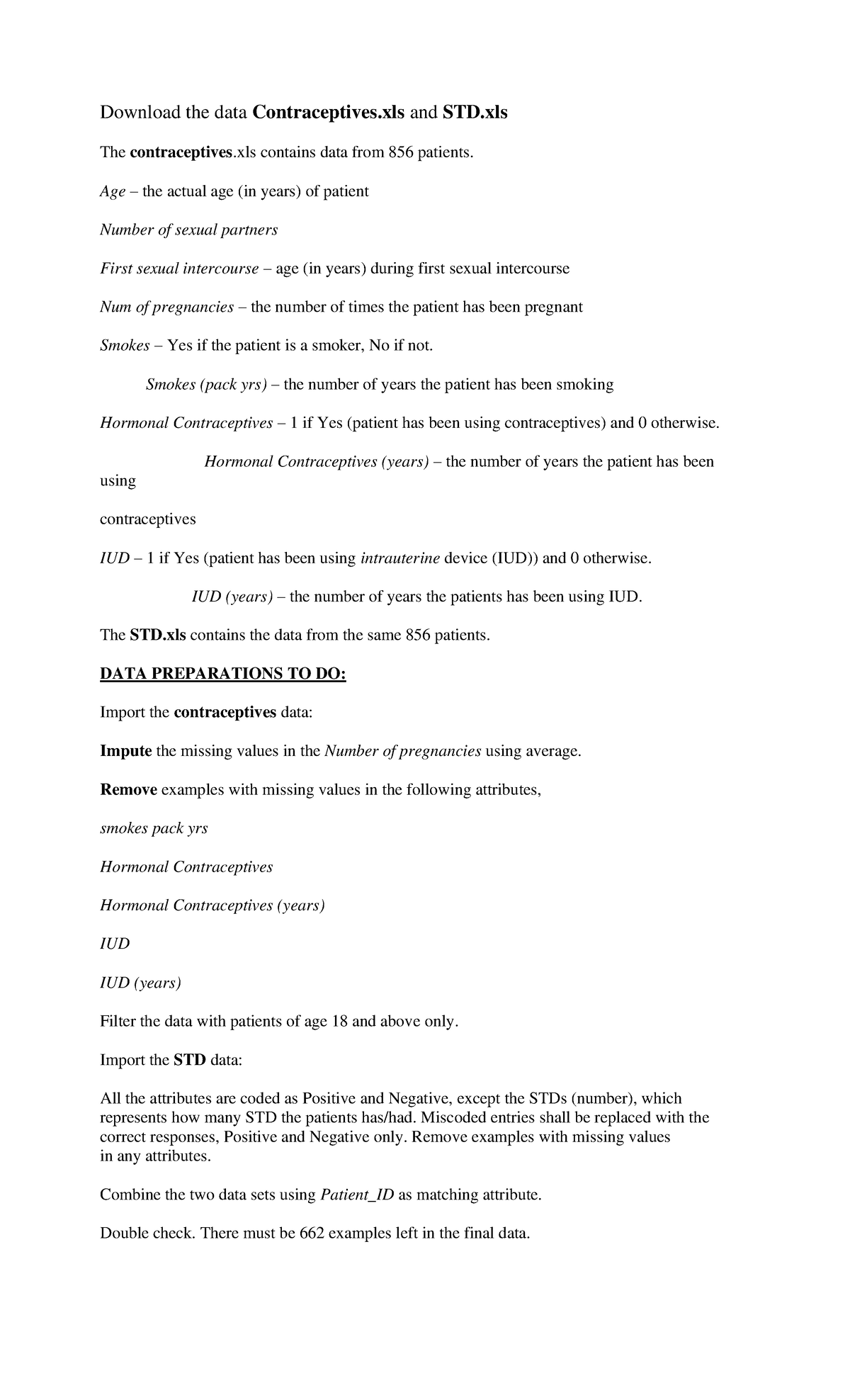 Data Preparation for Contraceptives & STD Analysis (Activity 2) - Studocu
