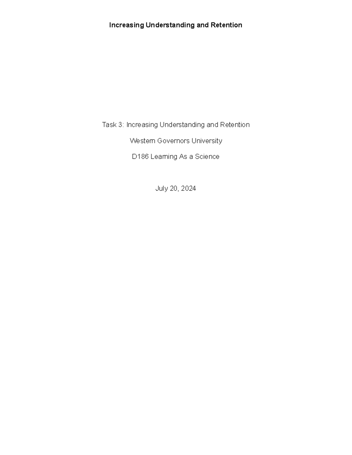D186 Task 3: Strategies to Enhance Learning and Retention - Studocu