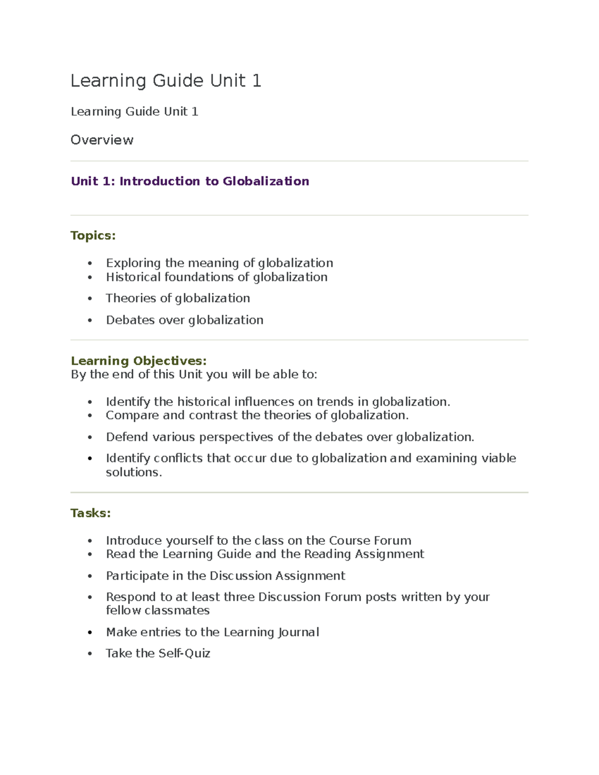 Learning Guide Unit 1 - Lecture notes 1 - Learning Guide Unit 1 ...