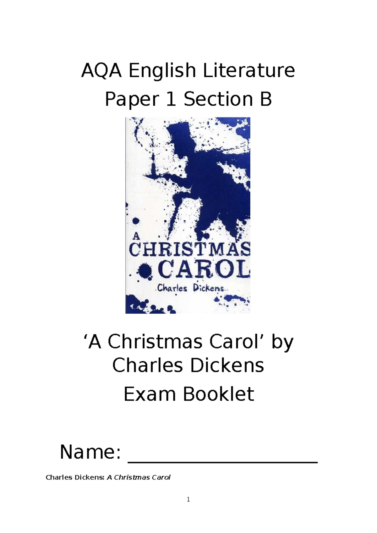 CC-3.-A-Christmas-Carol-Exam-Booklet-with-Questions-and-Analysis - Studocu