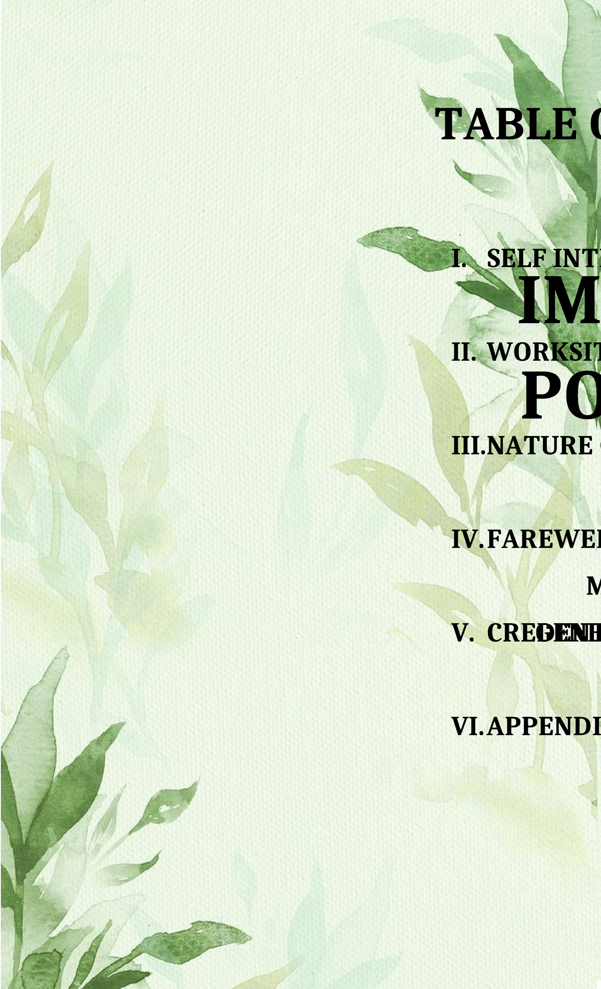 WORK Immersion Portfolio: Self Introduction & Farewell Messages - Studocu