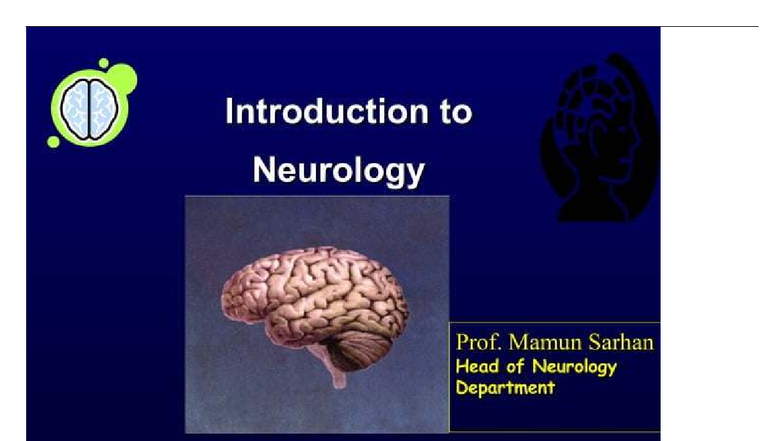 Introduction to Neurology (NEURO 101) - Key Concepts and Structures ...