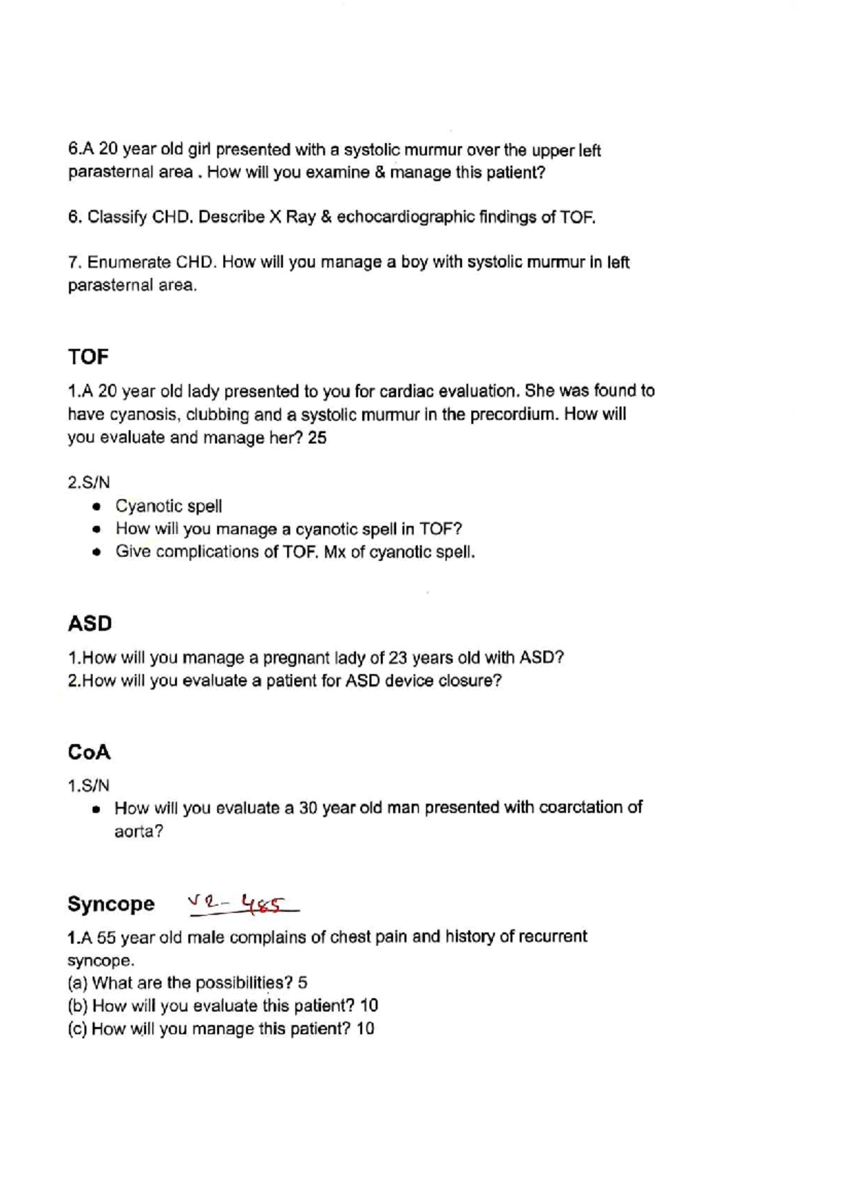 Arrhythmia Qs Bank - Cardiac Evaluation & Management Guide - Studocu