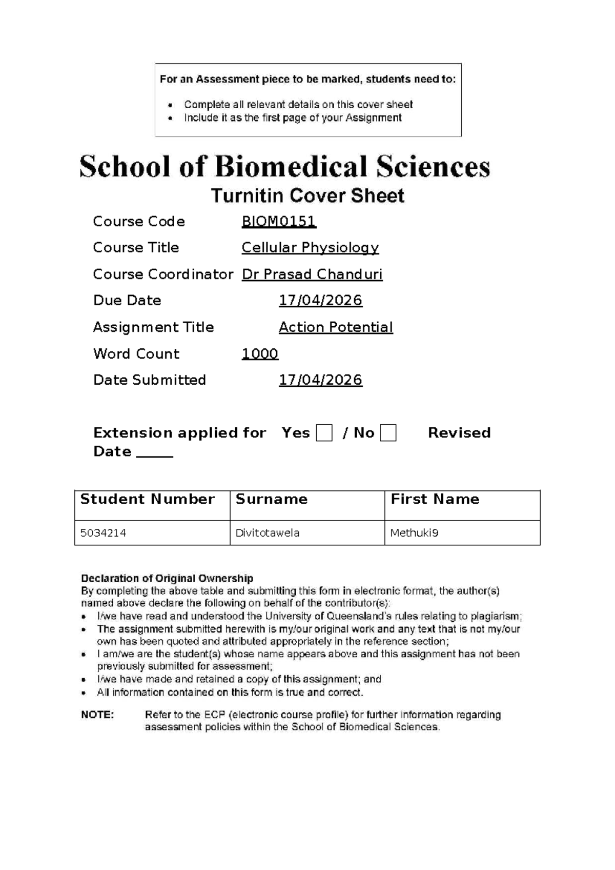BIOM0151 Action Potentials Case Study Report - Studocu