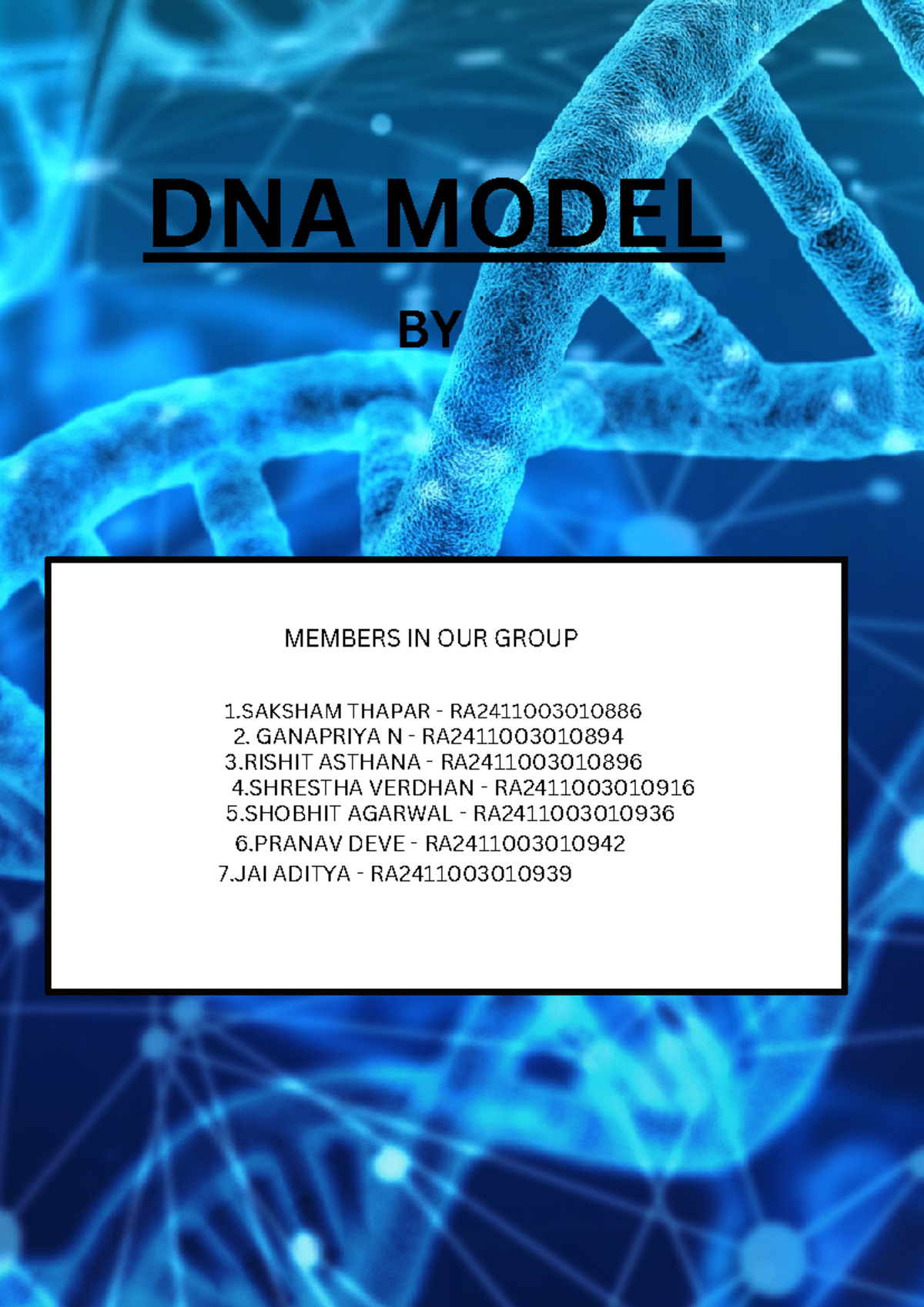 DNA demo model writeup - Introduction to computational biology - DNA ...