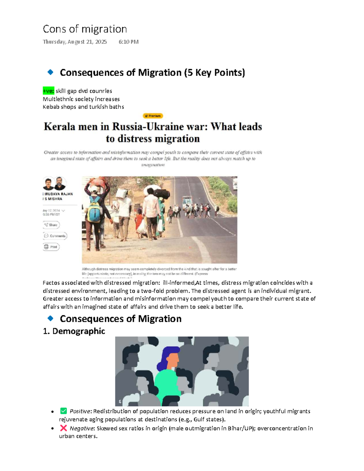 Consequences of Migration: Key Points on Economic, Social, and ...