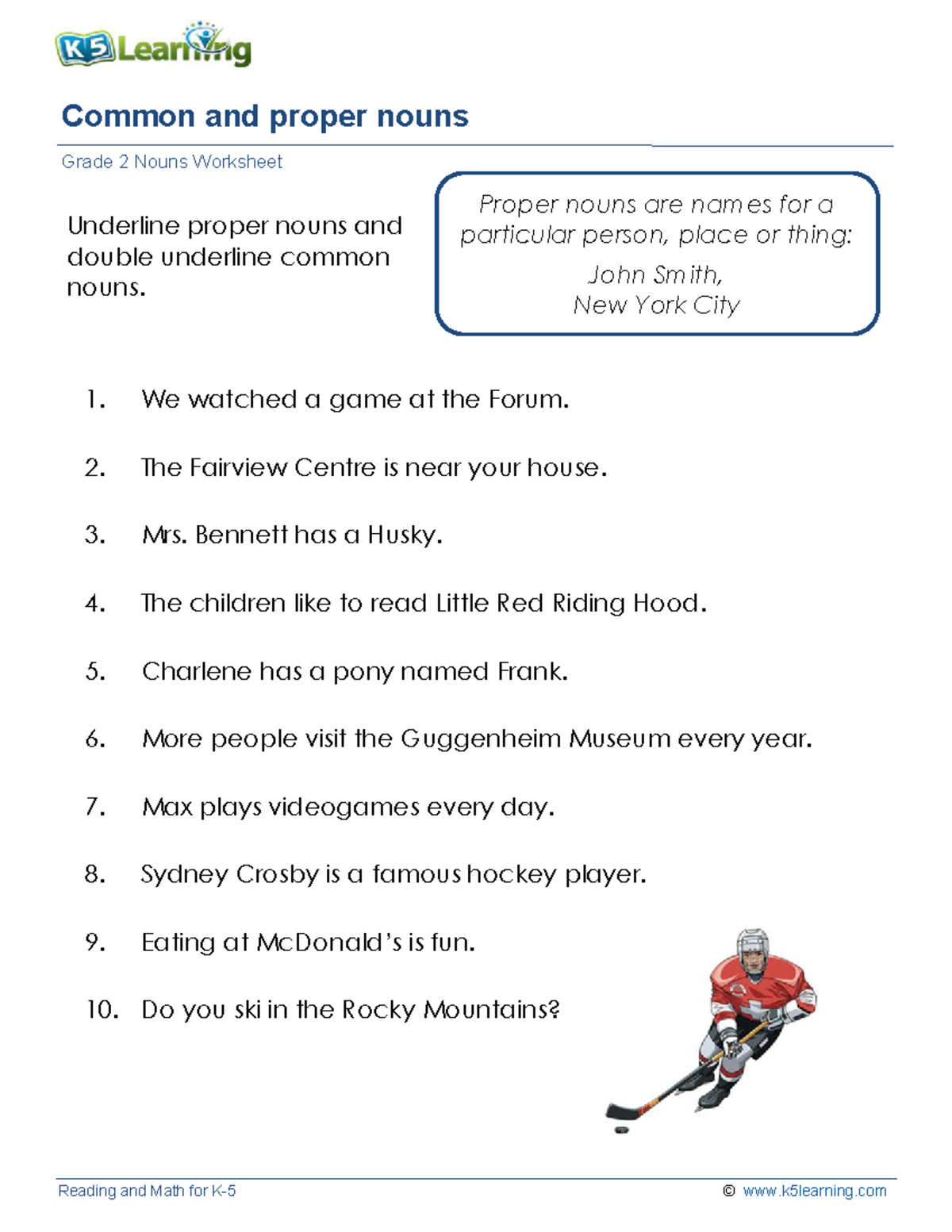 Grade 2 Nouns B - Lecture Notes on Common and Proper Nouns - Studocu