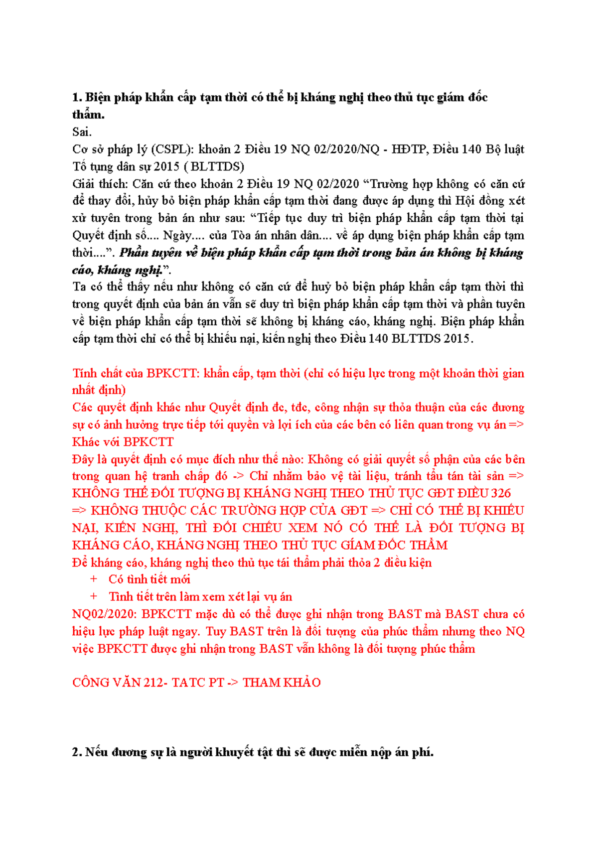 BÀI TẬP THẢO LUẬN TTD 3: BIỆN PHÁP KHẨN CẤP VÀ ÁN PHÍ - Studocu