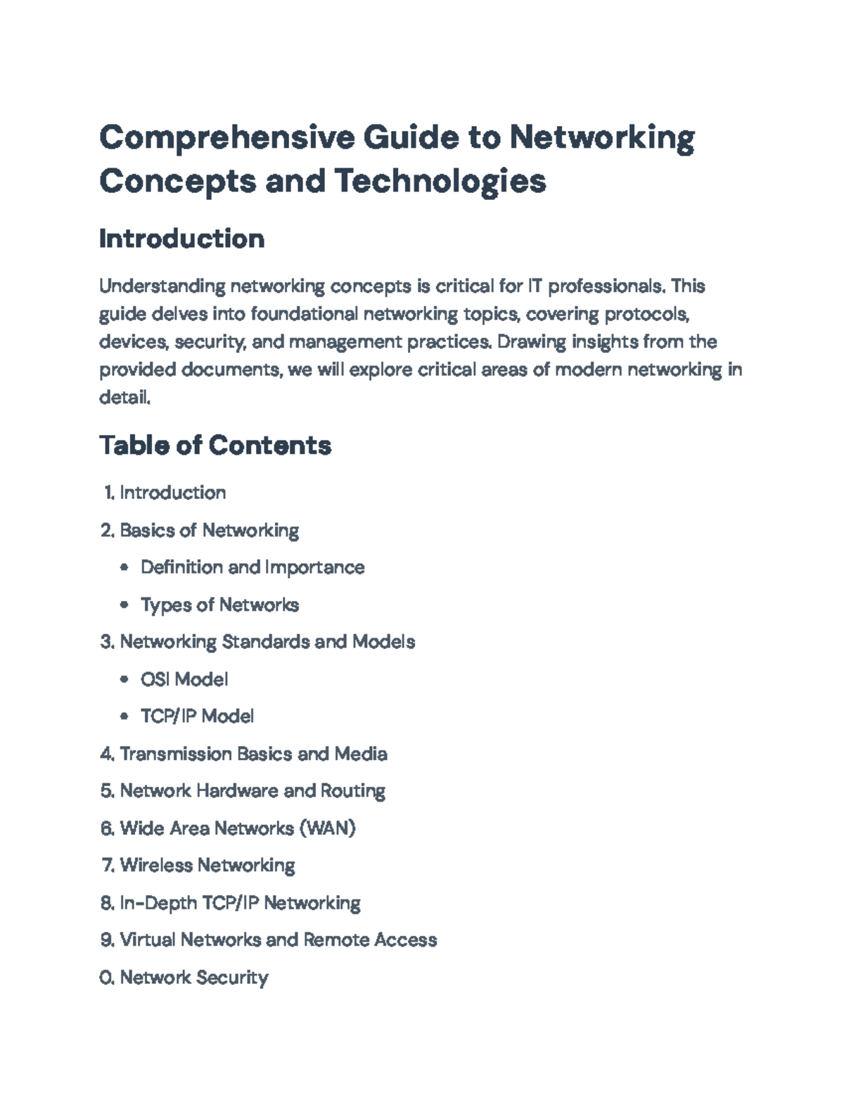 Comprehensive Networking Guide: Concepts, Protocols, and Management ...