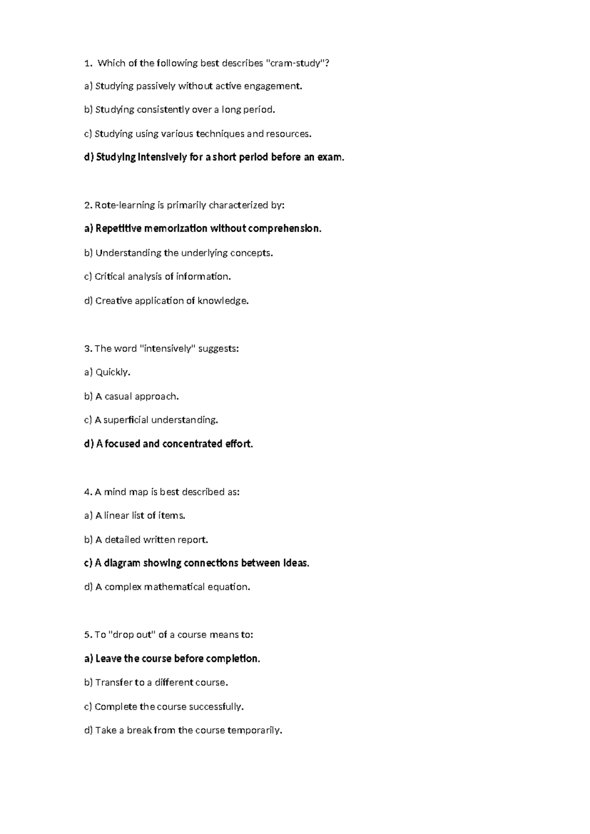 Final Vocabulary Study Guide (Course Code: VOC101) - Studocu