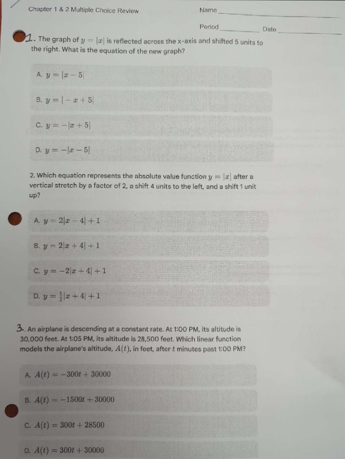 Final Exam Study Guide - Course Code ABC123: Multiple Choice Review ...