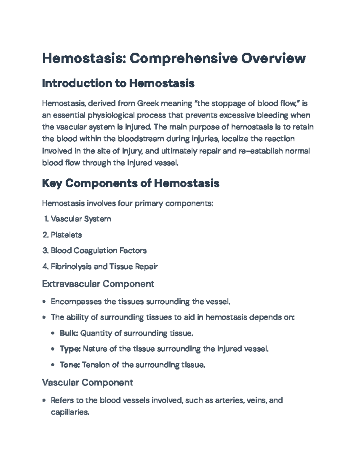 Understanding Hemostasis: Key Components and Platelet Activation - Hemostasis: Comprehensive ...