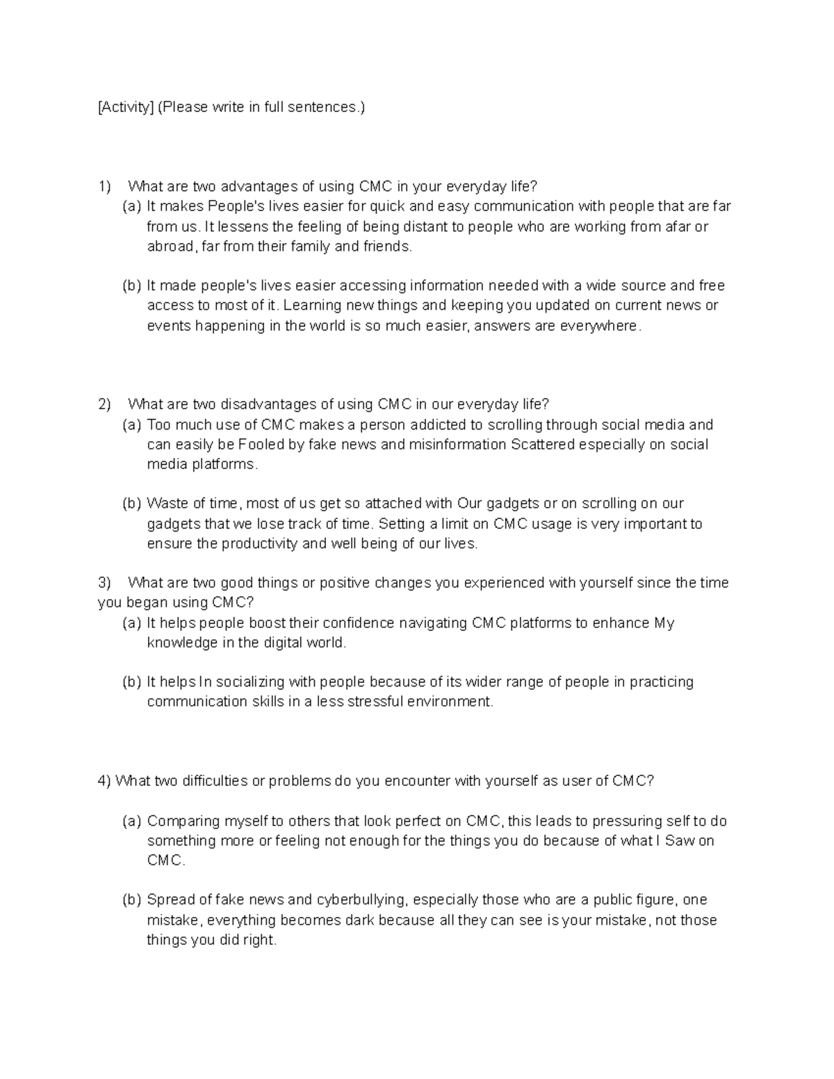 CMC 2 - Advantages and disadvantages of computer-mediated communication ...