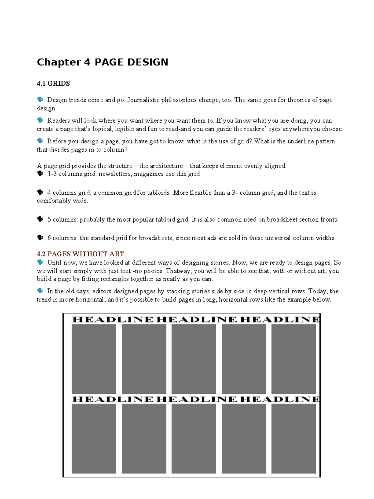CHA. 4 PAGE DESIGN: Grids, Layouts, and Story Presentation Techniques ...