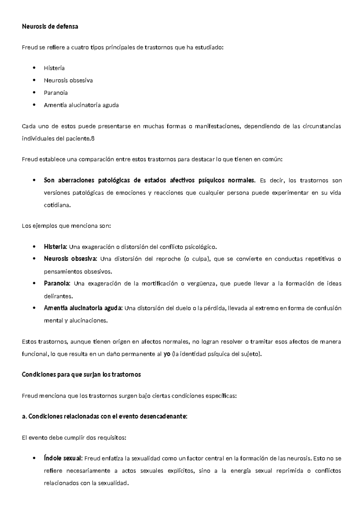 Resumen las neurosis de defensa - Neurosis de defensa Freud se refiere ...