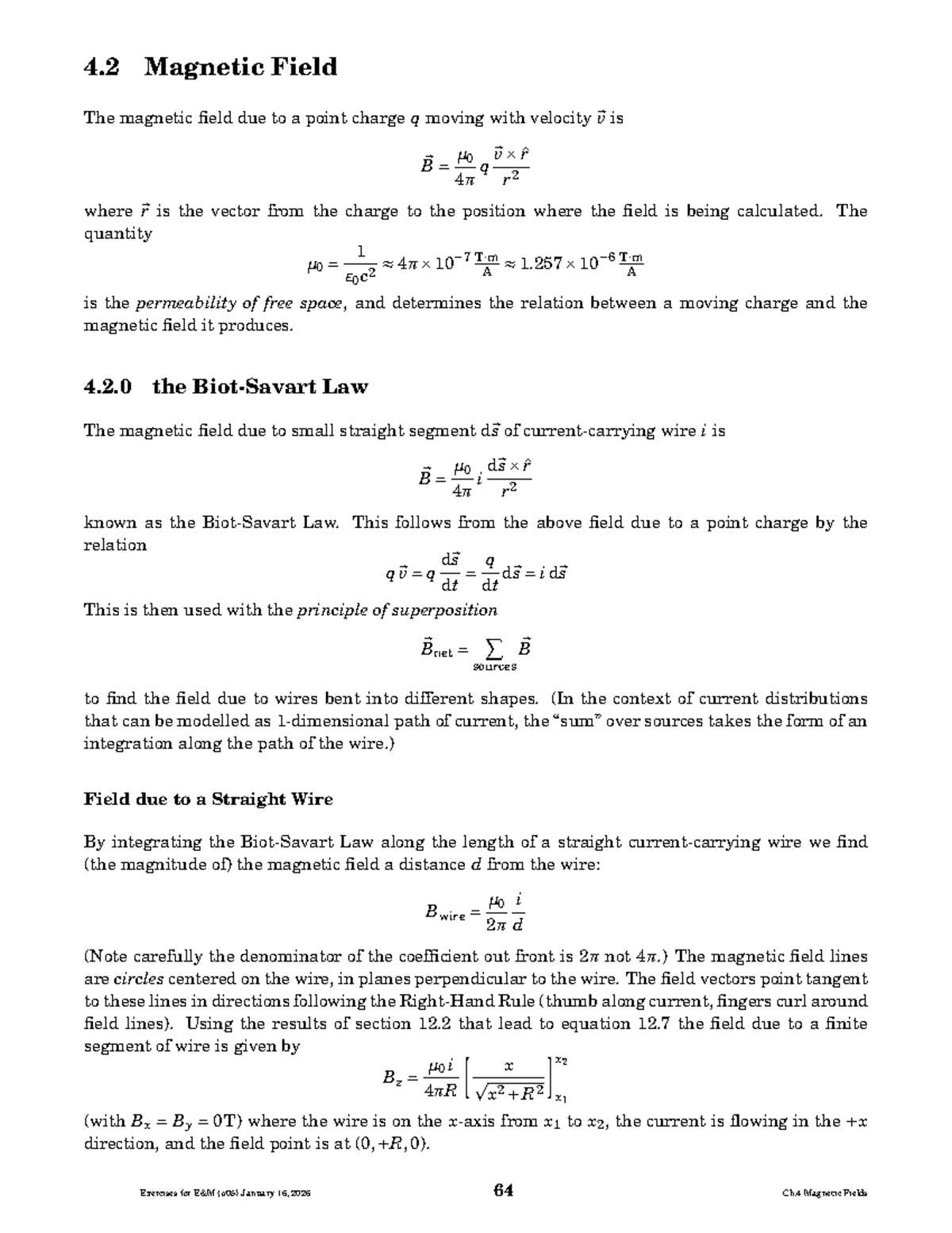 Magnetic Field Concepts and Calculations (Course Code: 4.2) - Studocu