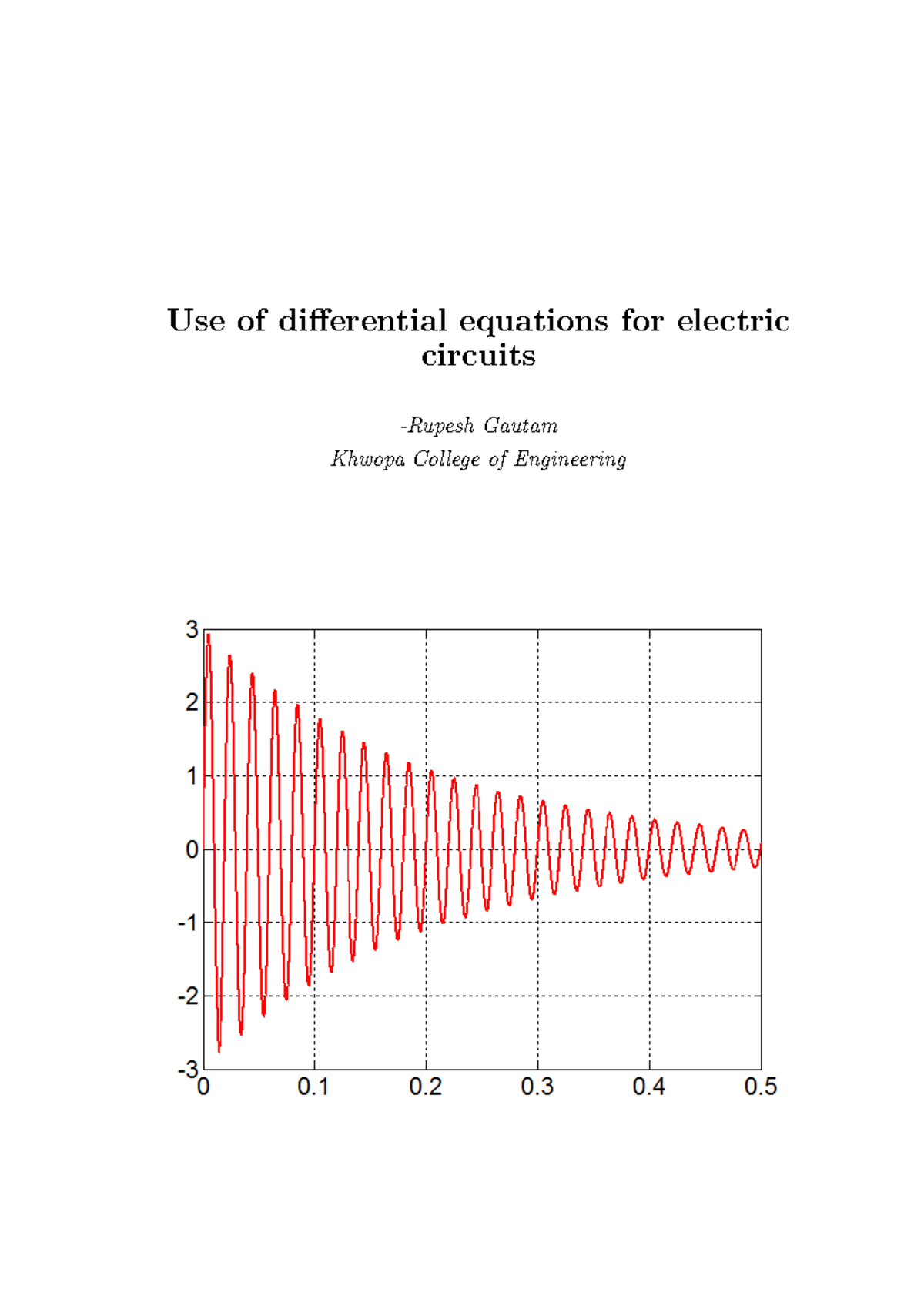 ECT 101: Classical Methods in Differential Equations for Circuits - Studocu